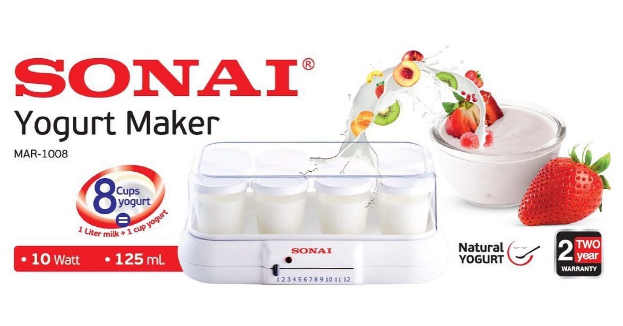 ماكينة صنع الزبادى 8 كوب سوناى SONAI Mar-1008 - الأوفر